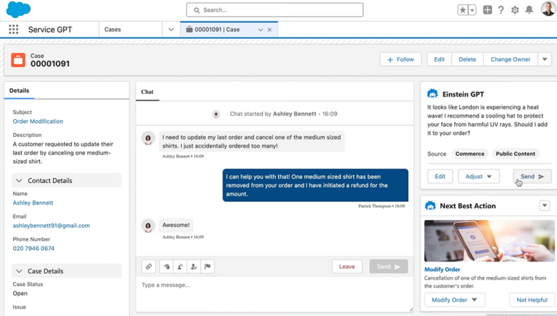 Salesforce lanza Sales GPT, Service GPT y Einstein GPT